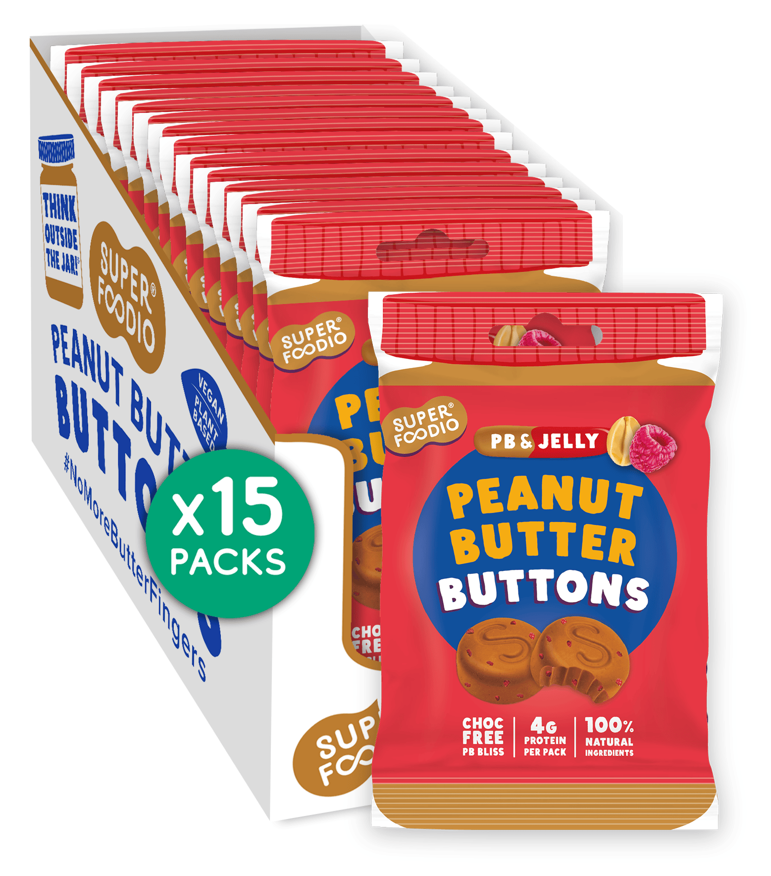 Peanut Butter Buttons - PB&Jelly (20g x 15 packs) – Superfoodio