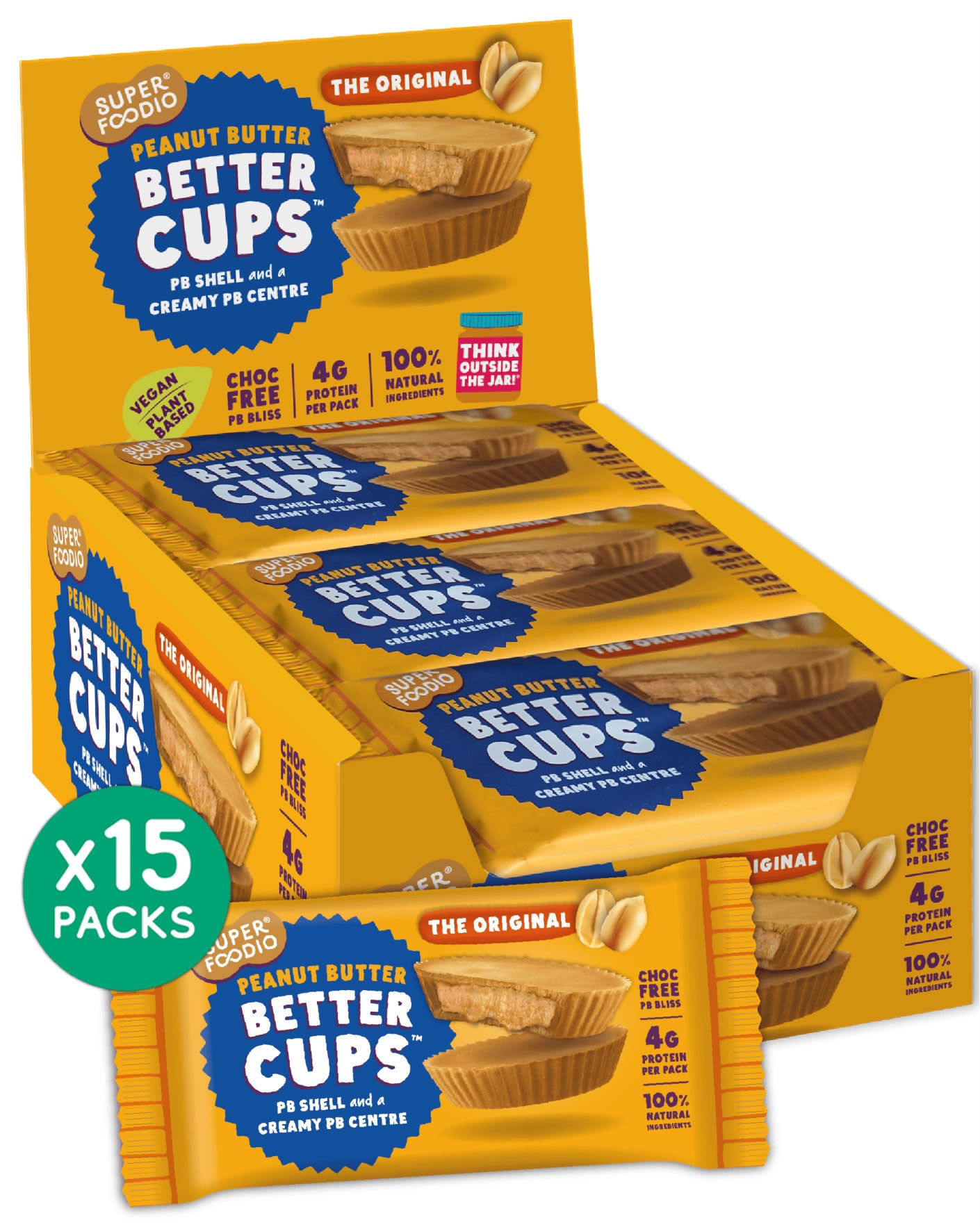 Peanut Butter Better Cups - The Original (30g x 15 packs) – Superfoodio